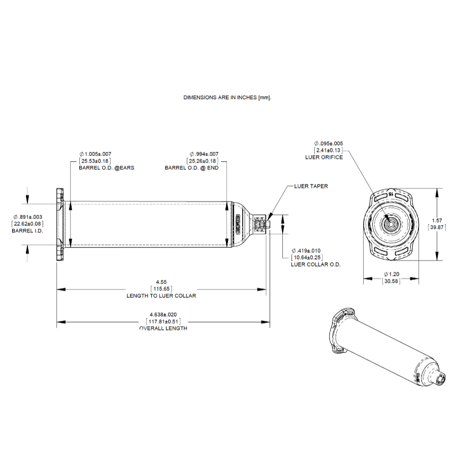 7015350 Nordson Barrel Optimum + Tip Cap 30cc Set