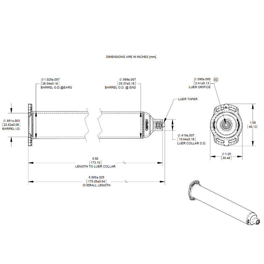 7012156 Nordson Barrel Optimum + Piston 55cc Set